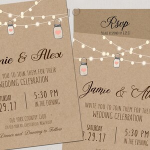 Rustic Brown Kraft Wedding Invitations Itemized Wedding Printable ...