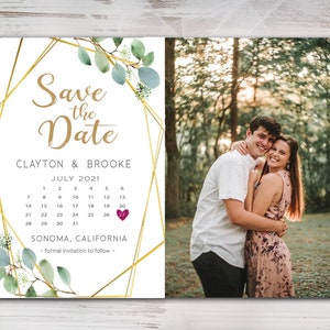 Wedding Save the Date Frame Photo Cards Magnets We Eloped Wedding ...