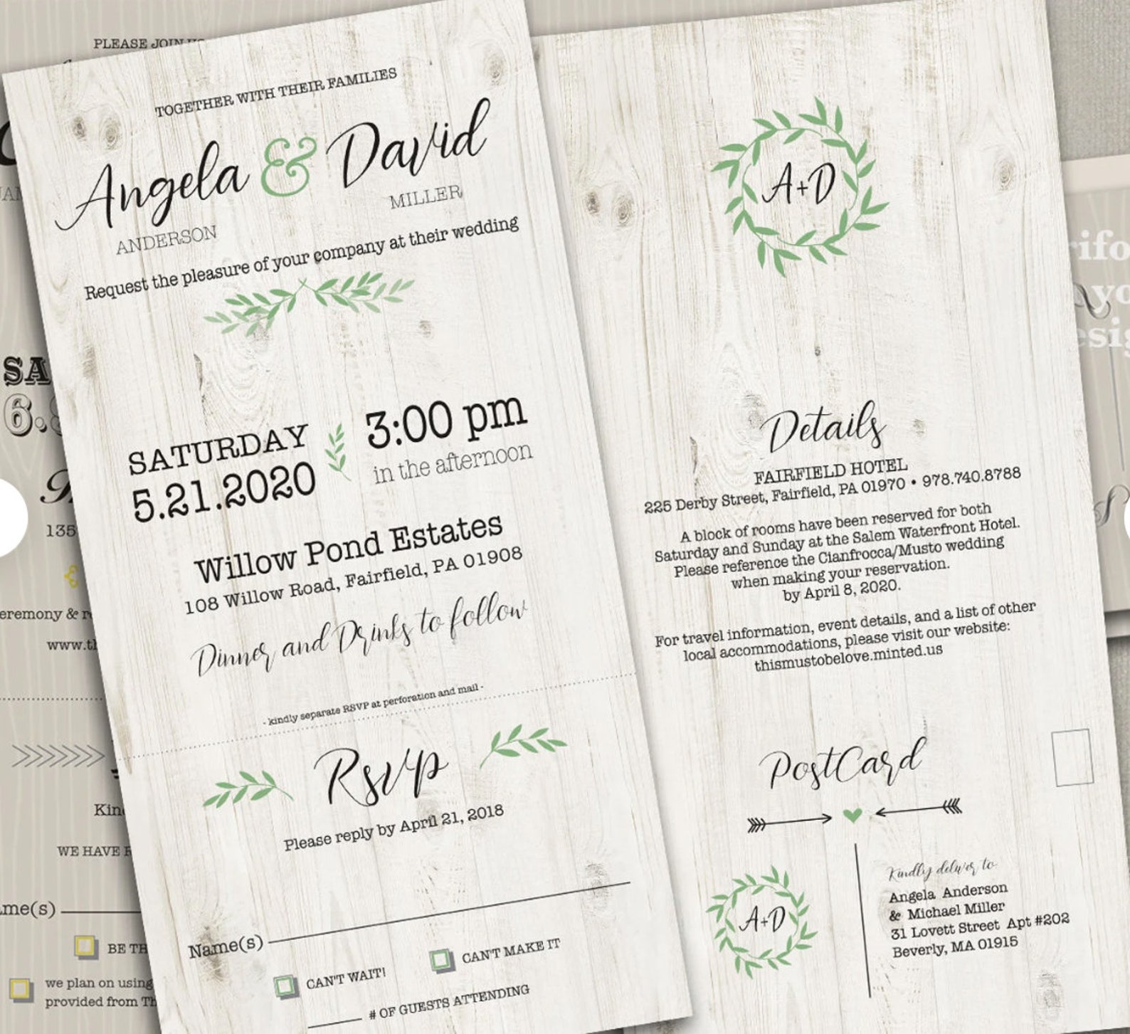 Sample Only Wedding Invitations Invites RSVP Postcard 3.5 X - Etsy