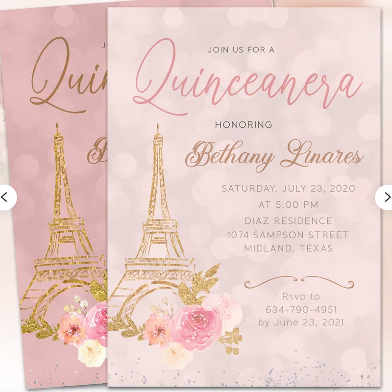 Eiffel Tower Invitation - Etsy