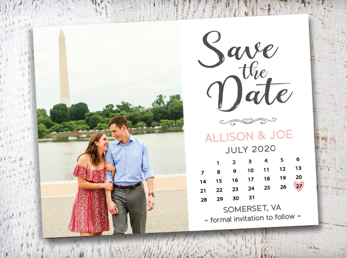 Modern Wedding Save the Dates Reception Photo Post Cards | Etsy
