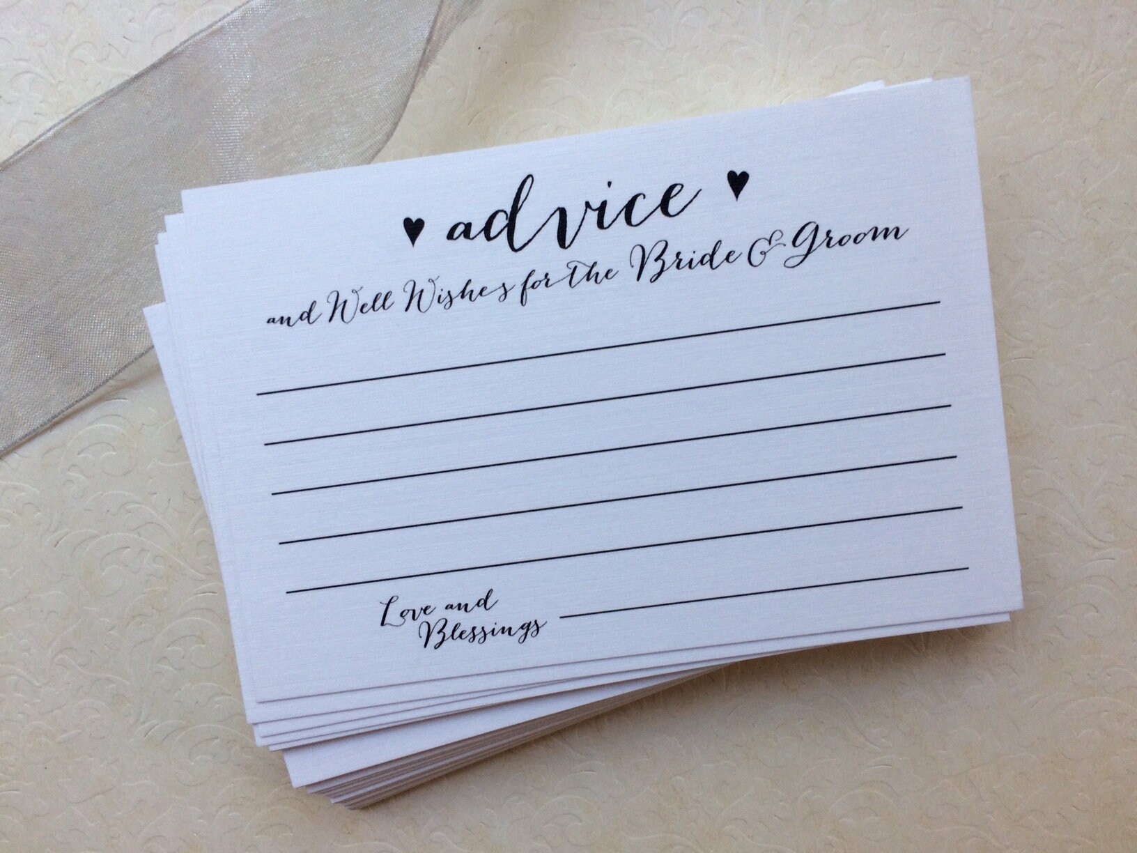 50 Wedding Advice Cards for the Bride and Groom Newlyweds | Etsy