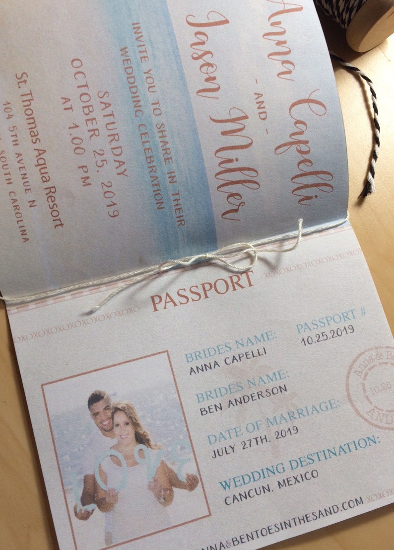 Passport Wedding Invitations Passport Boarding Pass Style Rose - Etsy