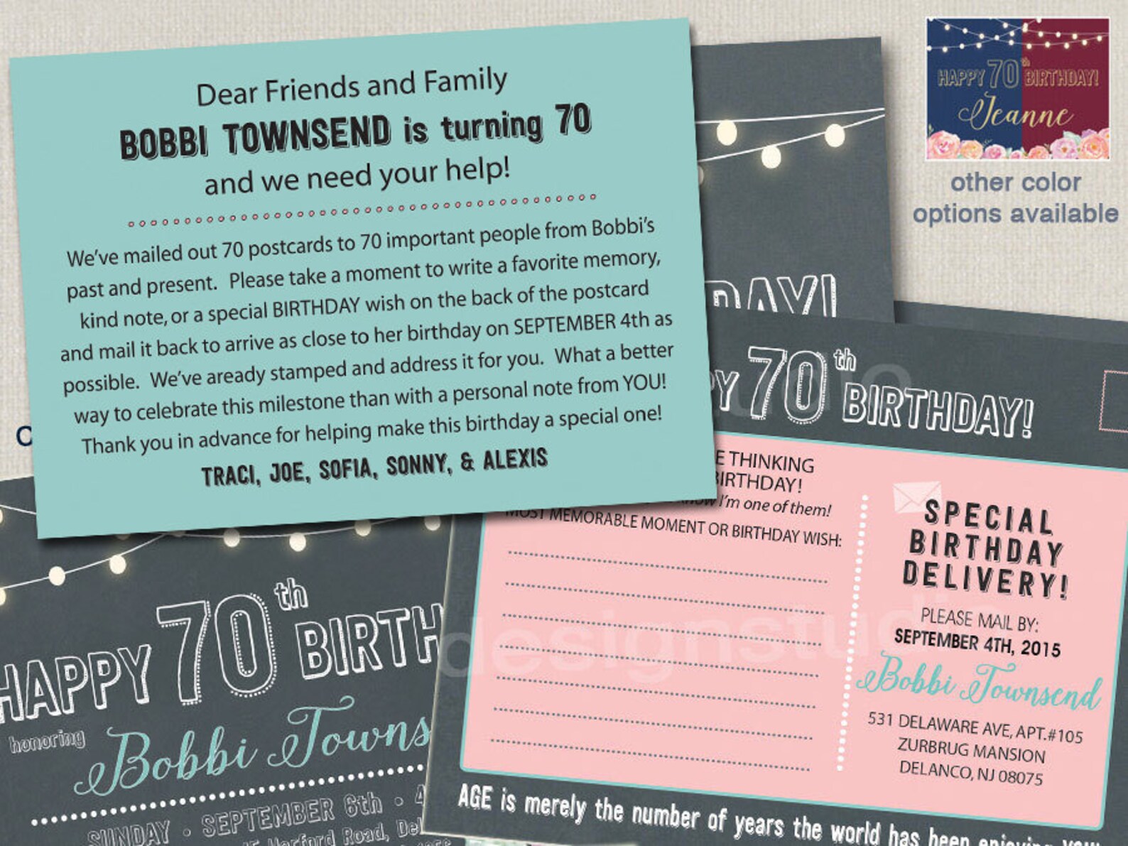 Birthday by Mail Surprise Birthday Cards 50th 60th 70th 75 80 - Etsy