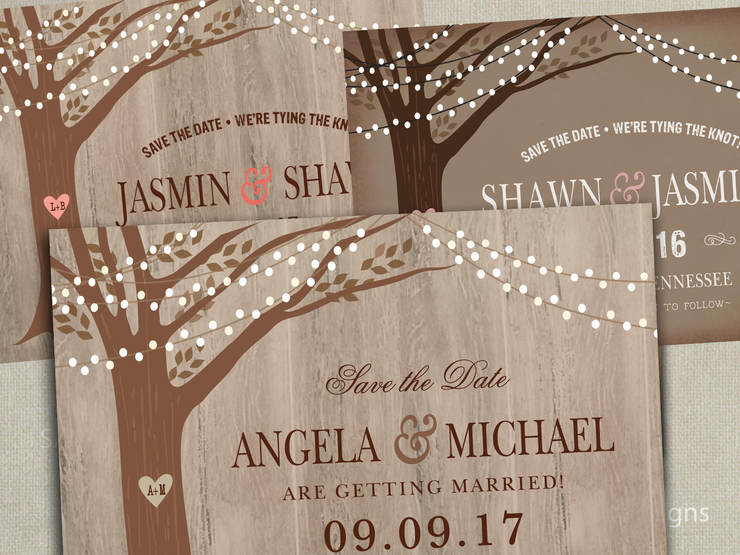 Tree Wedding Save The Dates Photos Magnets Postcards Cards | Etsy