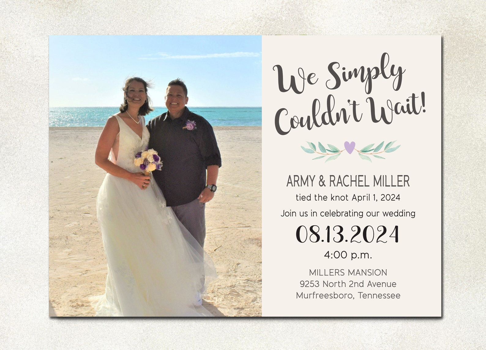 Modern Wedding Photo Save the Date Reception Elope Invitation - Etsy