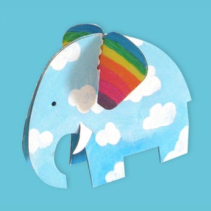 Cardboard Elephants Cardboard Animals Craft Kit Birthday Present Tinker ...