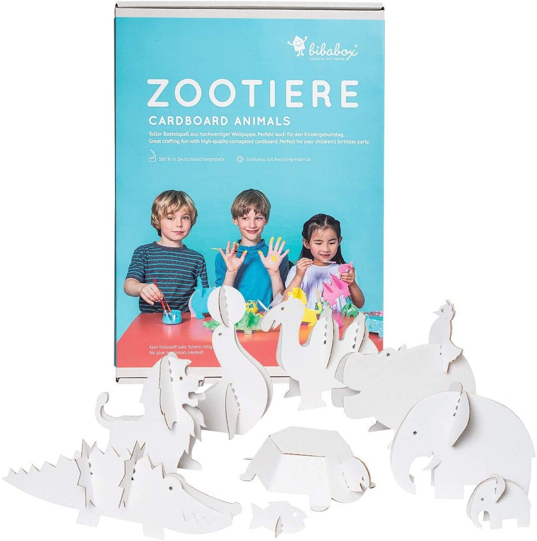 Zoo Animals Cardboard Animals Craft Kit Birthday Party Tinker ...