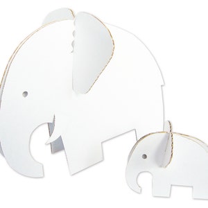 Cardboard Elephants Cardboard Animals Craft Kit Birthday Present Tinker ...