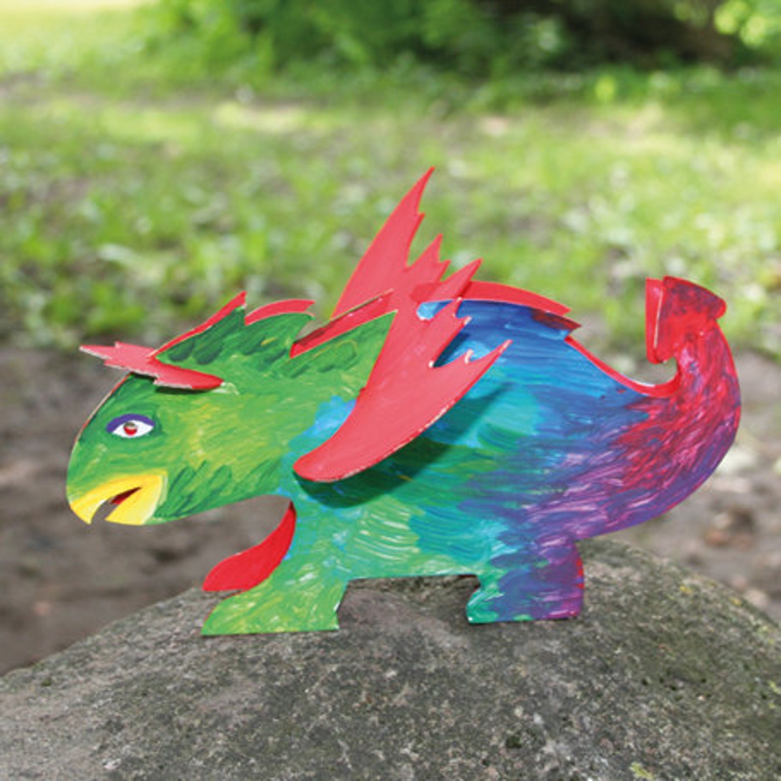 10 Cardboard Dragons Cardboard Animals Craft Kit Birthday Party Tinker ...