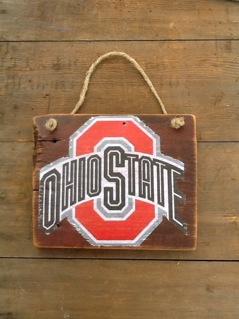 Ohio State Reclaimed Wood Sign Vintage Ohio State Sign | Etsy