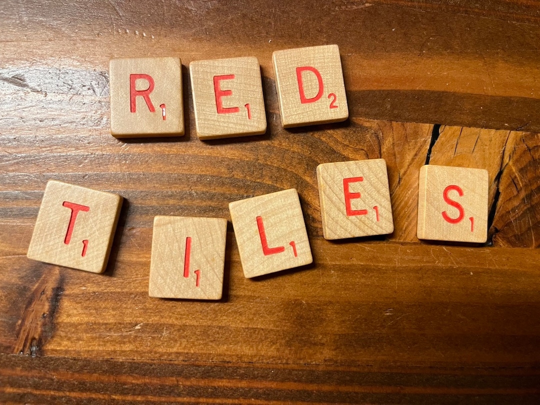 Single Scrabble Letter Tiles for Crafts Pick Your Letters Red Font ...