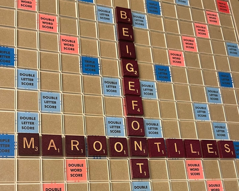 Single Scrabble Letter Tiles for Crafts - Pick Your Letters - Maroon ...