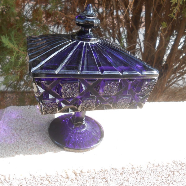 Antique Glass Candy Container - Etsy