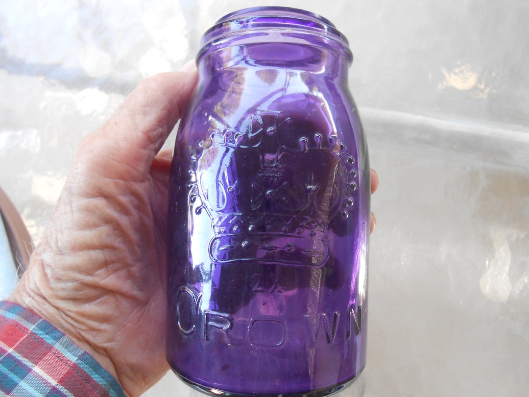Dark Purple Pint Crown Jar - Etsy