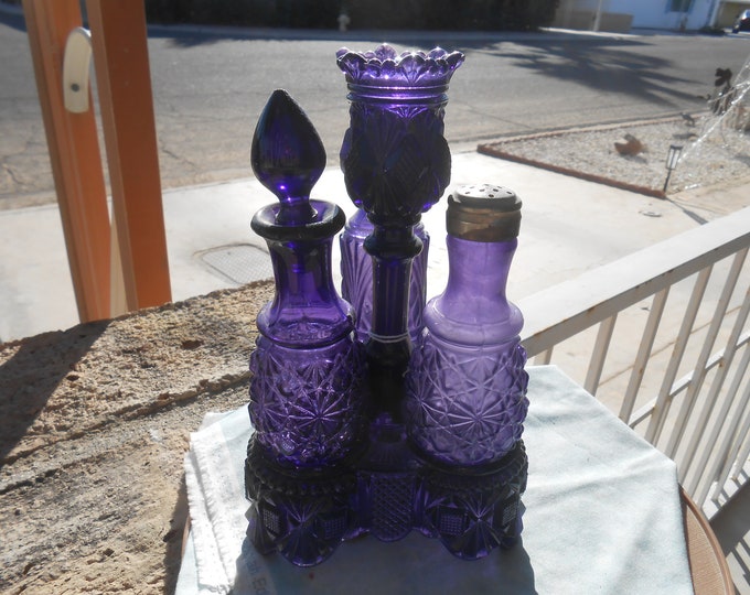 Antique Purplethree Bottles Castor Candle --BEAUTY - Etsy