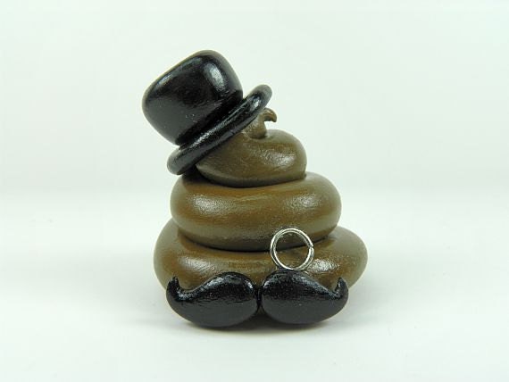 Sophisticated Poo Top Hat Monocle Mustache Poop Crap Figurine | Etsy