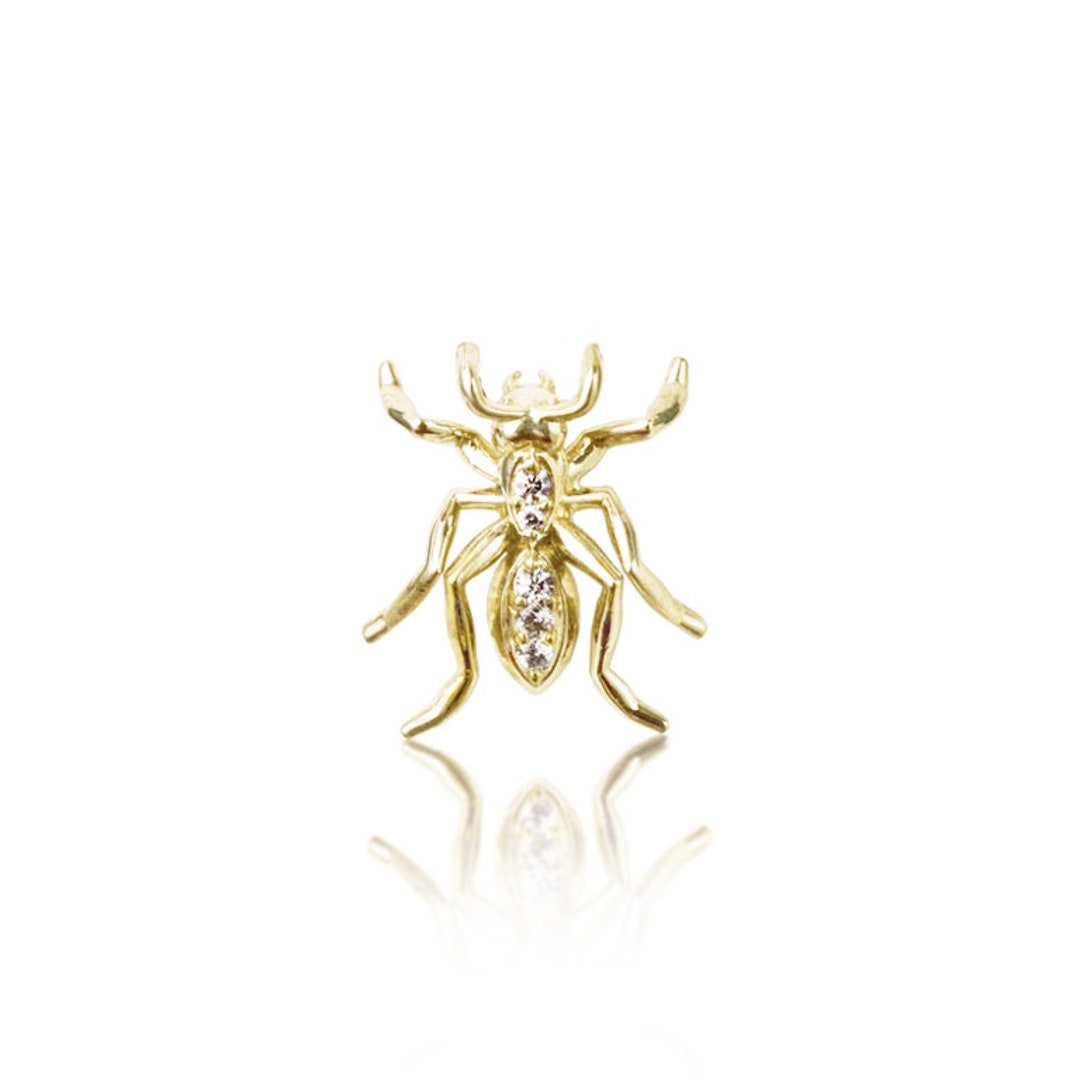 Diamonds 14k Gold Ant Tie Tack Jherwitt Gift - Etsy