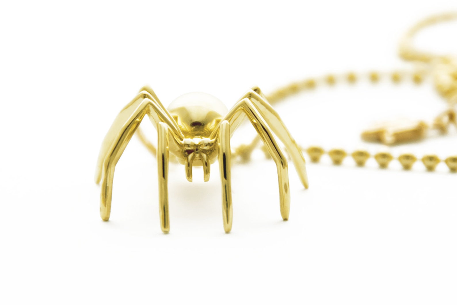 14k Solid Gold Medium Spider Pendant Necklace Jherwitt Jewelry Gift - Etsy