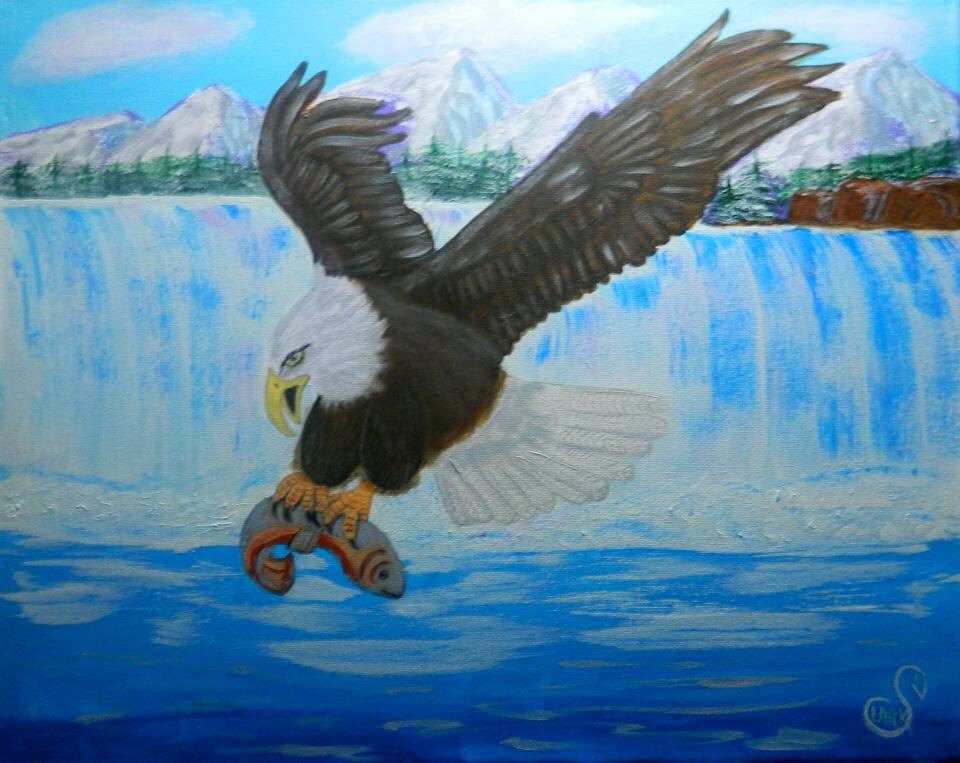 Eagle Catching Fish Art