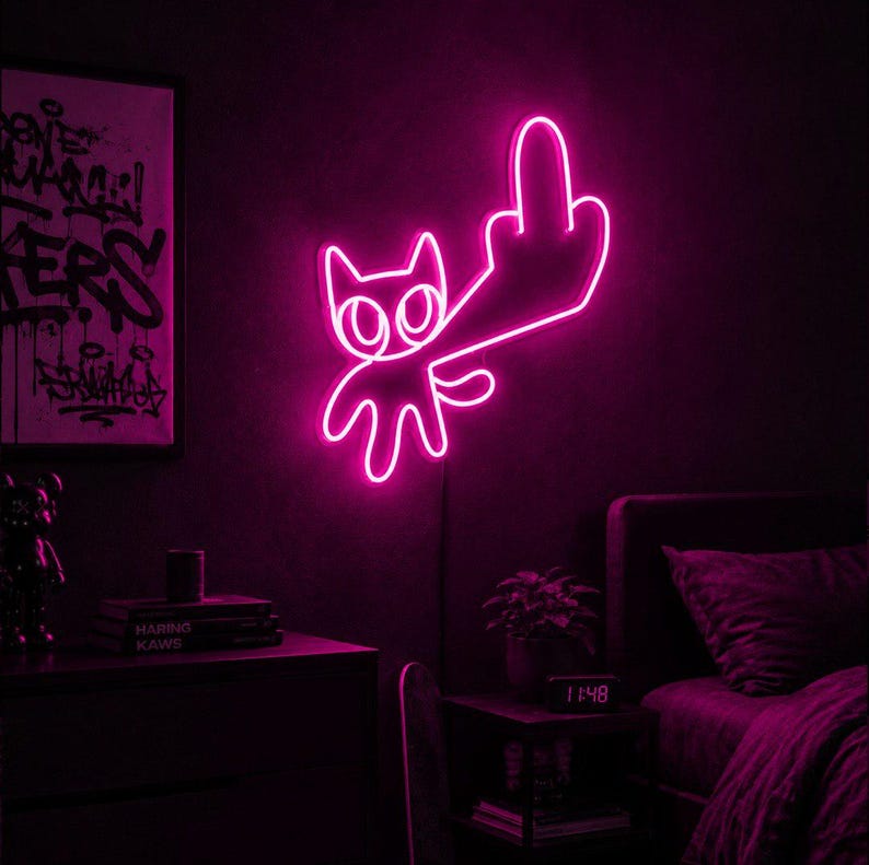 Cat Neon Sign, LED Wall Decor, Custom Art (handmade) - Etsy