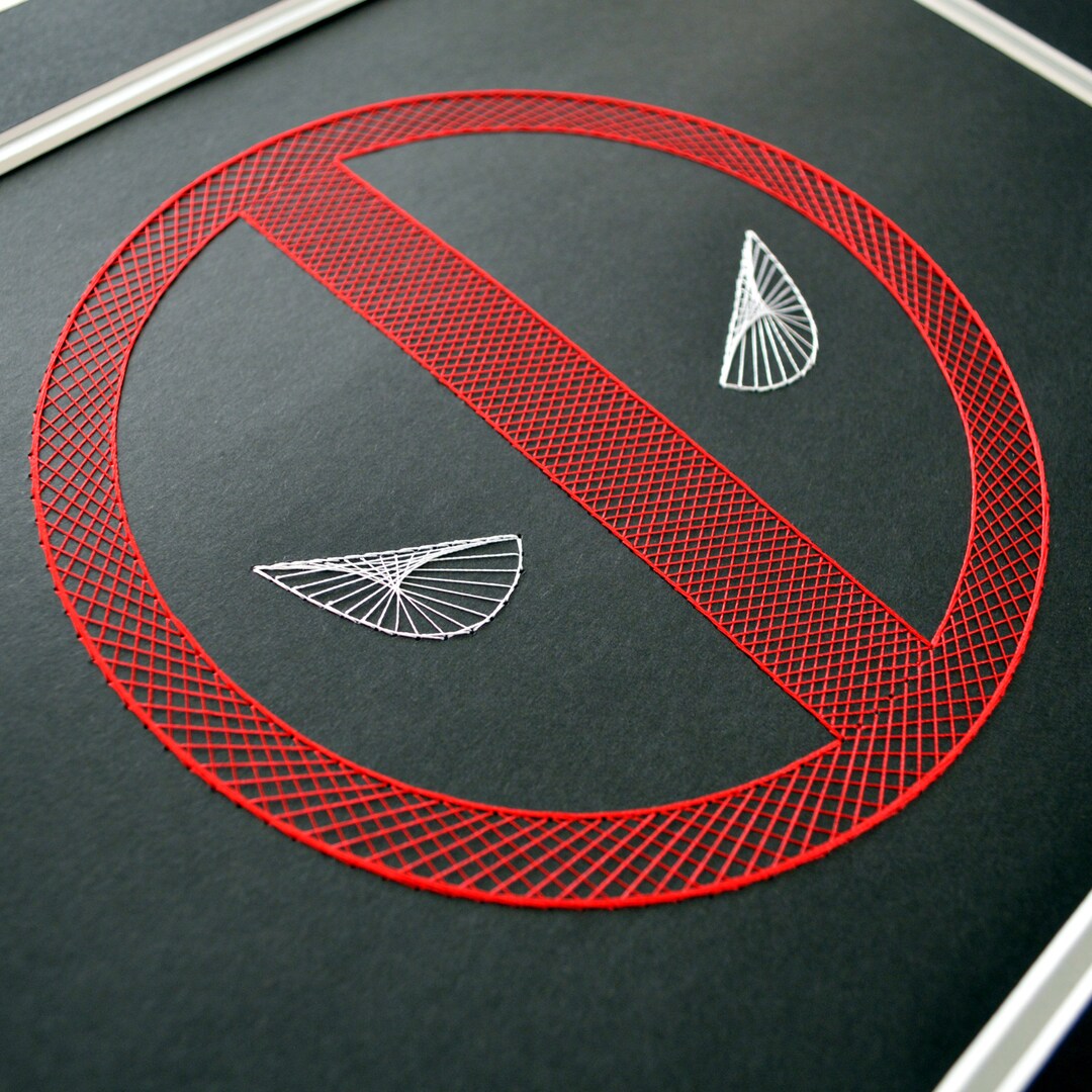 Deadpool Inspired DIY Card Embroidery Kit, String Art, School Supplies ...