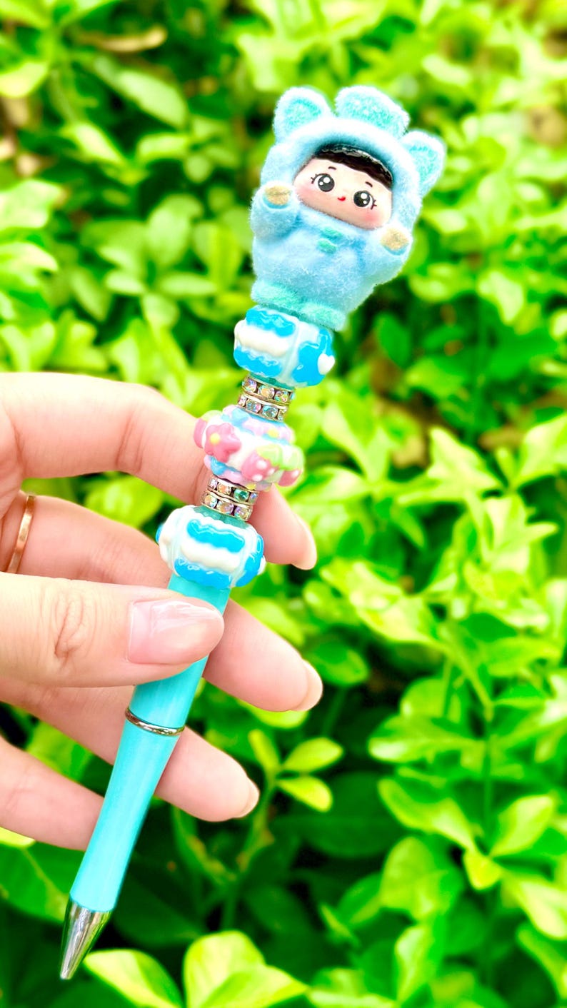 Handmade Beaded Character Pens, Kawaii School Supplies, Cartoon ...