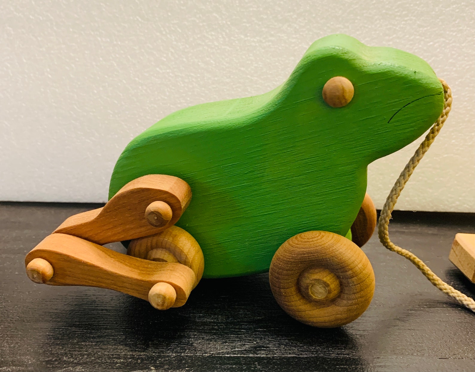 Frog wood pull along toy wooden toy for children Waldorf | Etsy