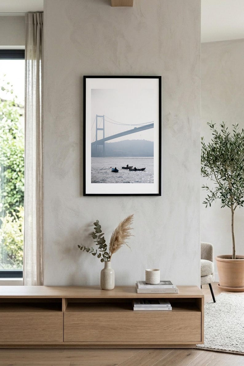 Bosphorus Bridge Printable Wall Art, Istanbul Fishermen Photography ...