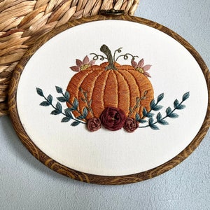PDF Floral Pumpkin Embroidery Pattern | Fall Embroidery Pattern ...