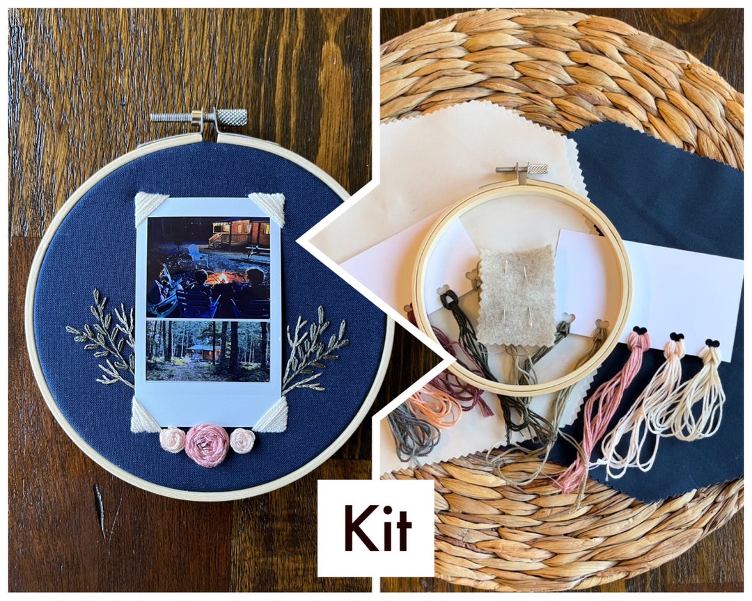 Embroidered Photo Frame KIT DIY Embroidery Kit - Etsy