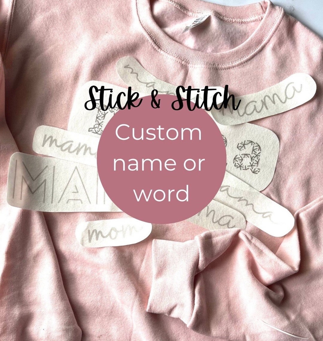 Custom Stick and Stitch | Name or Word | Embroidery Designs | Peel and ...