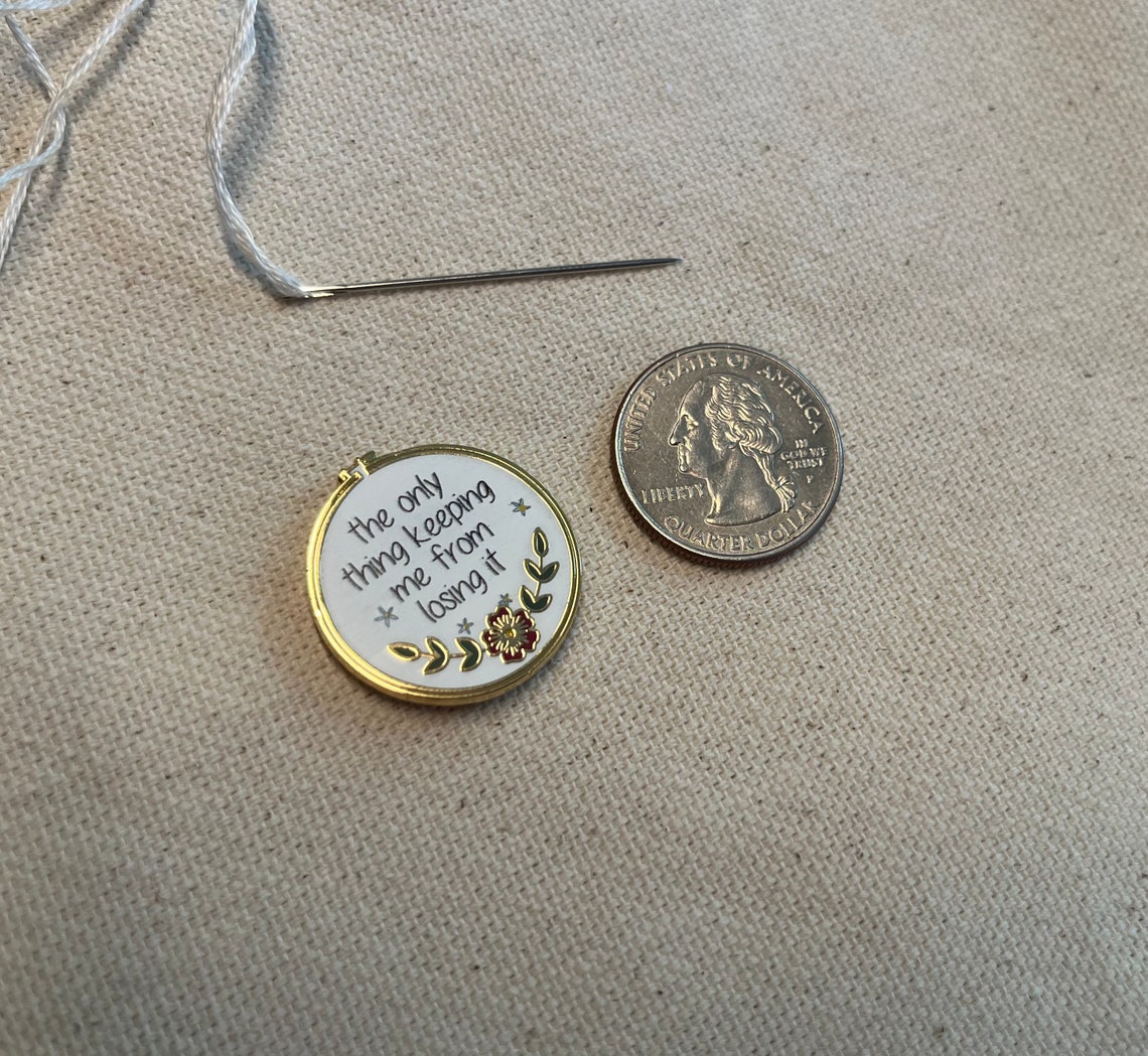 Needle Minder | Gold Enamel Magnetic Needle Minder - Etsy
