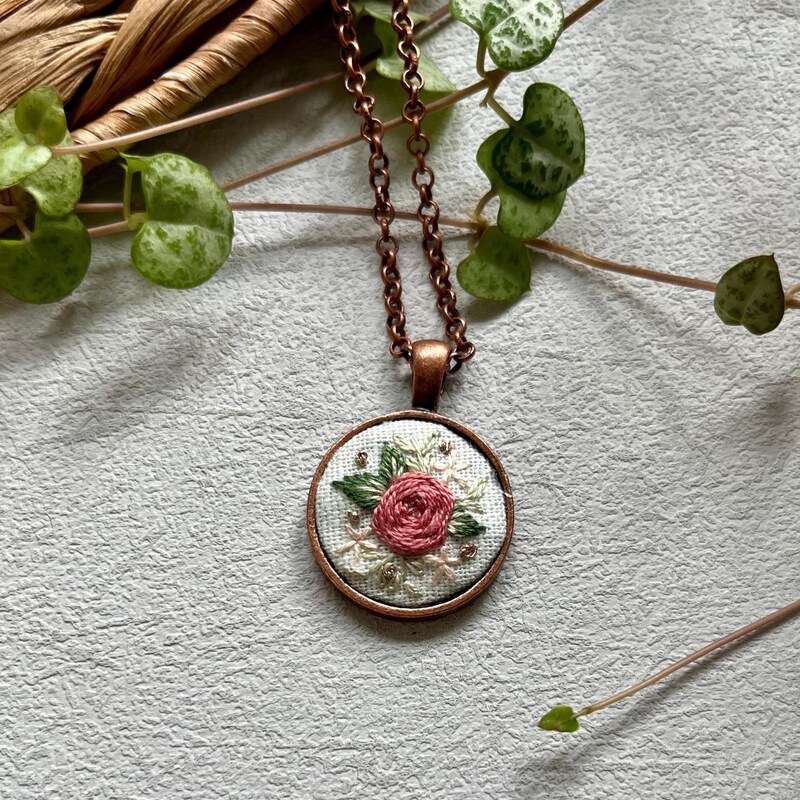 Embroidered Necklace - Etsy