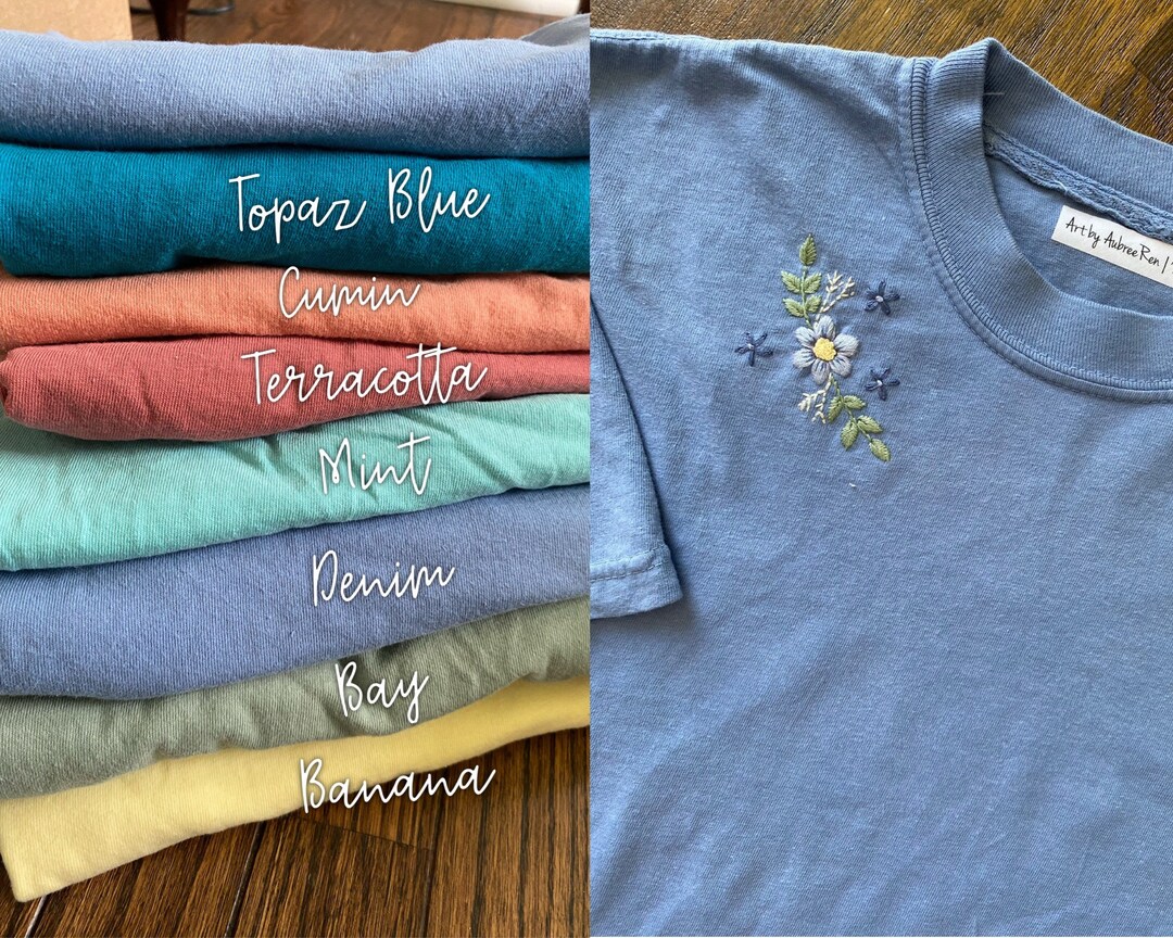 Custom Embroidered Tee | Comfort Colors Tshirt | Custom Hand ...