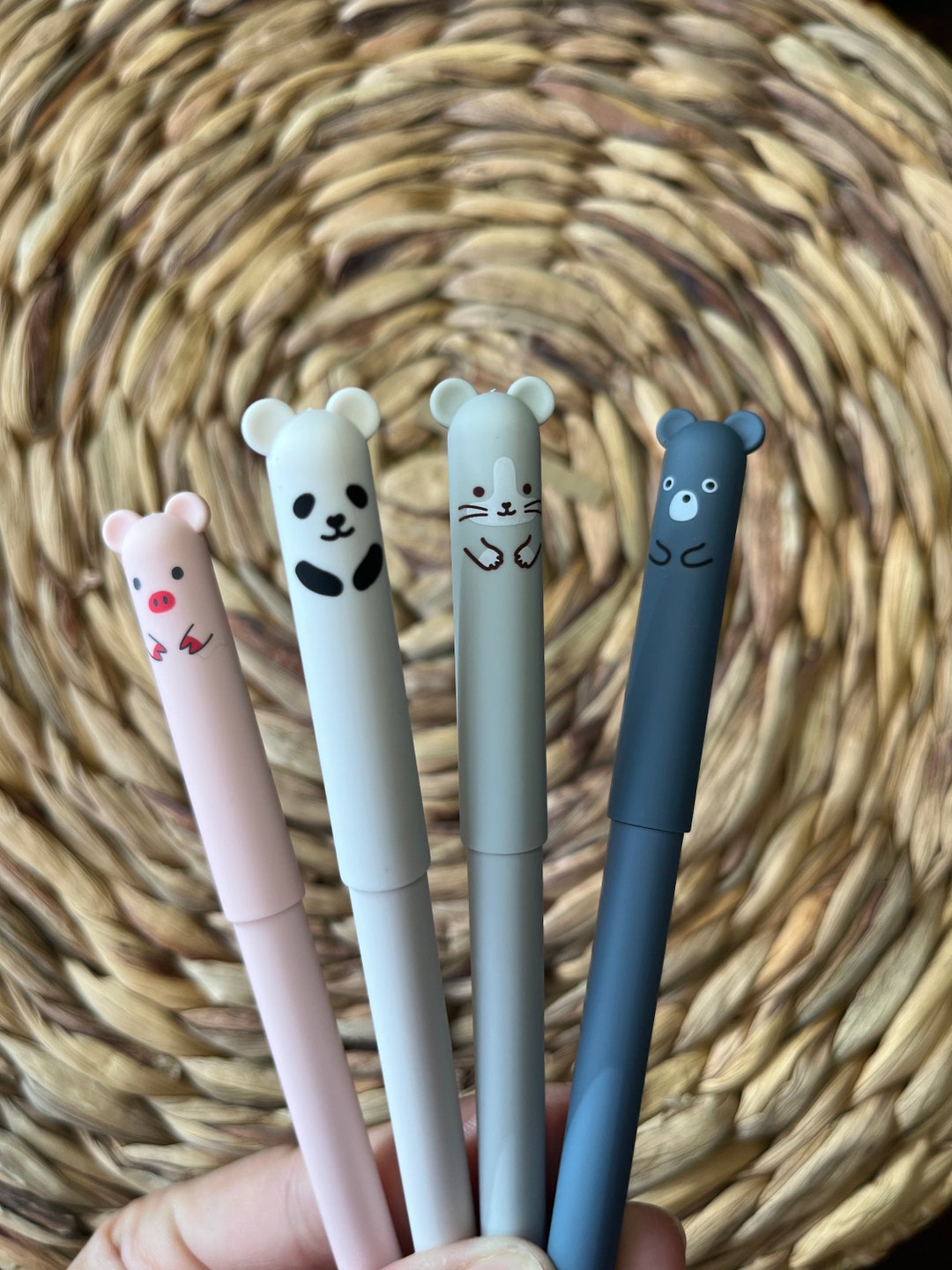Animal Erasable Pens | Heat Erasable Pen | Kawaii Animal Pens - Etsy