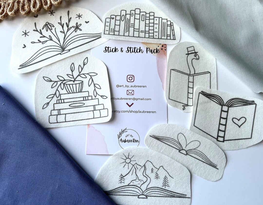 Stick and Stitch Pack BOOKS Embroidery Designs Peel and Stick Patterns ...