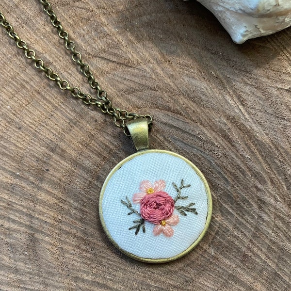 Embroidered Necklace - Etsy