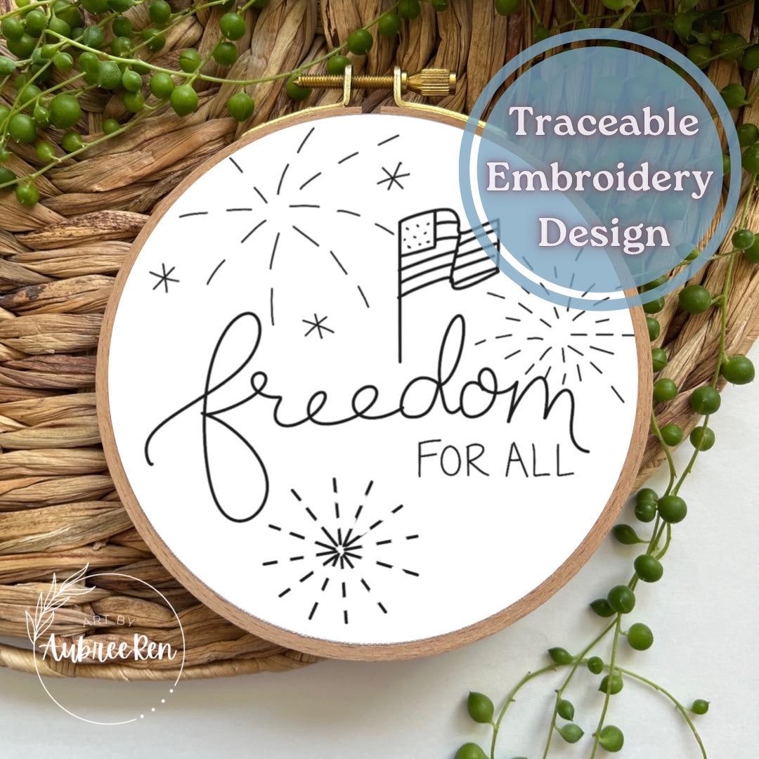 Freedom PDF Embroidery Design | Traceable Embroidery Design - Etsy