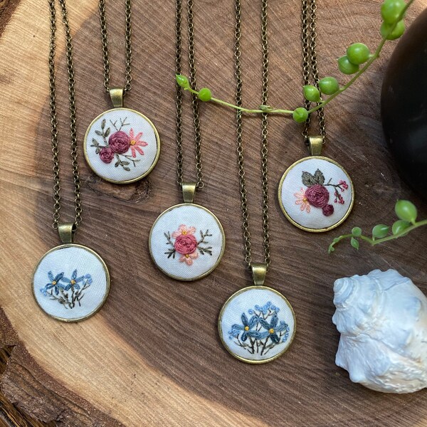 Embroidered Necklace - Etsy