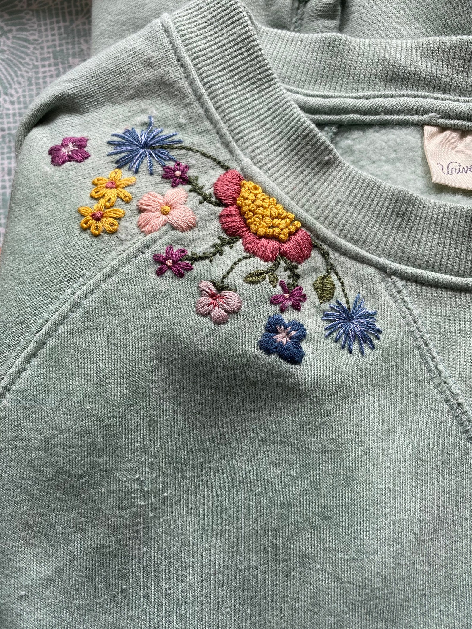 Custom Embroidered Sweatshirt Hand Embroidery Floral - Etsy