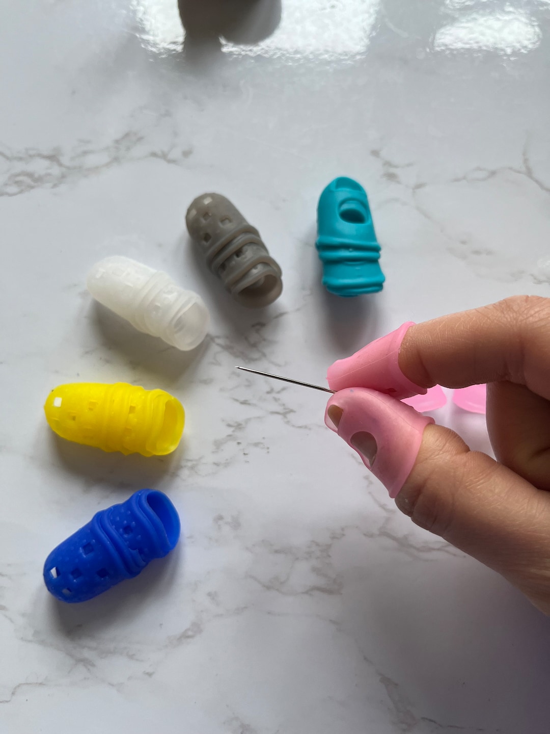 Needle Grippers | Silicone Thimbles | Multi Color | Four Size Pack - Etsy