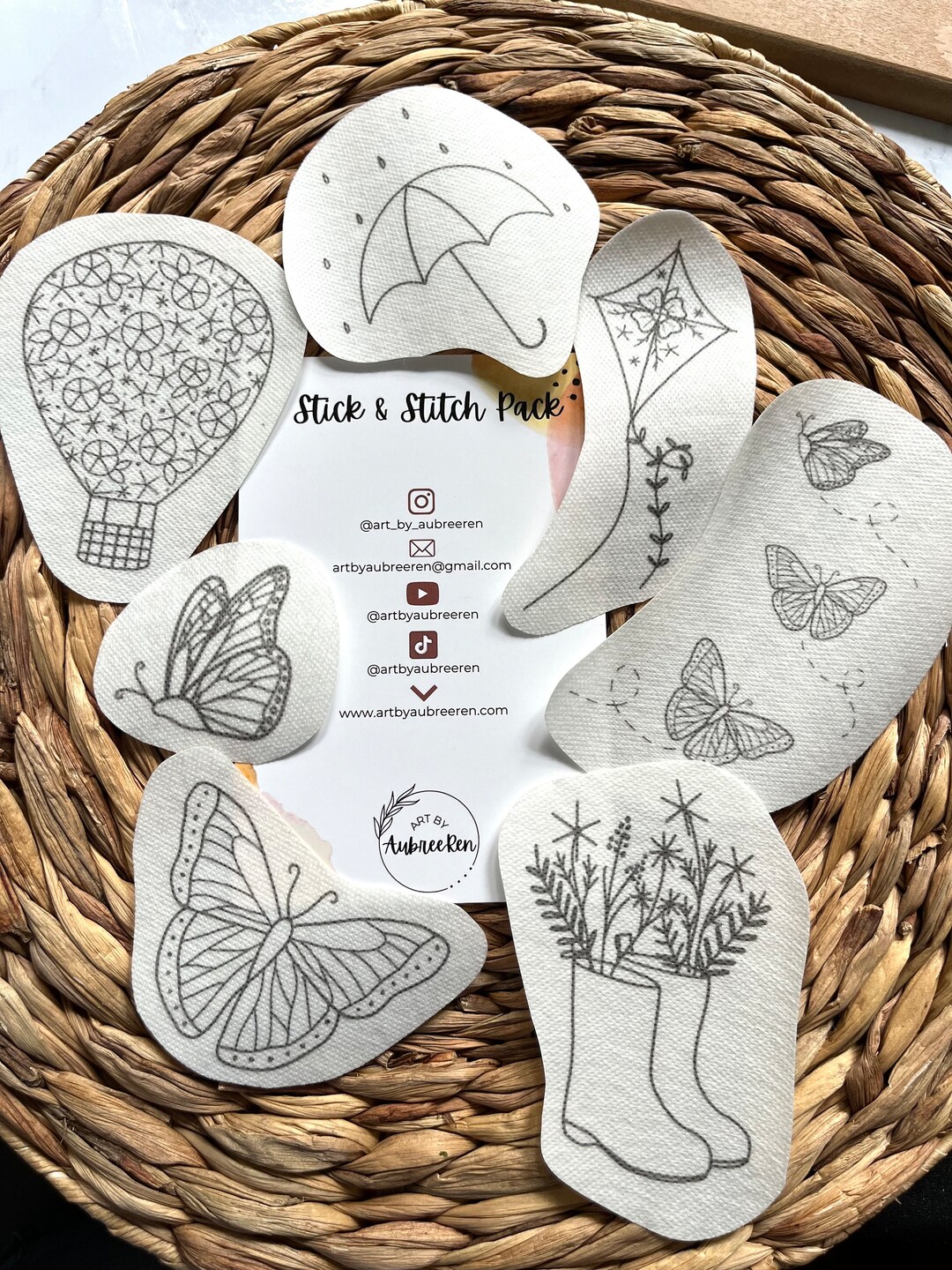 Stick and Stitch Pack | SPRING | Embroidery Designs | Peel and Stick ...