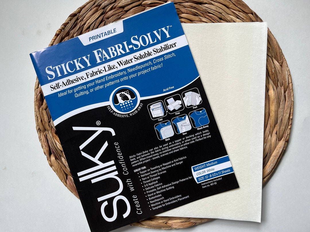 Sulky Fabri-solvy Water Soluble Printable Sheets - Etsy