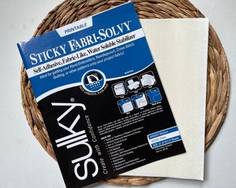 Sticky Fabri-solvy Adhesive Printable Sulky Temporary Water Soluble ...