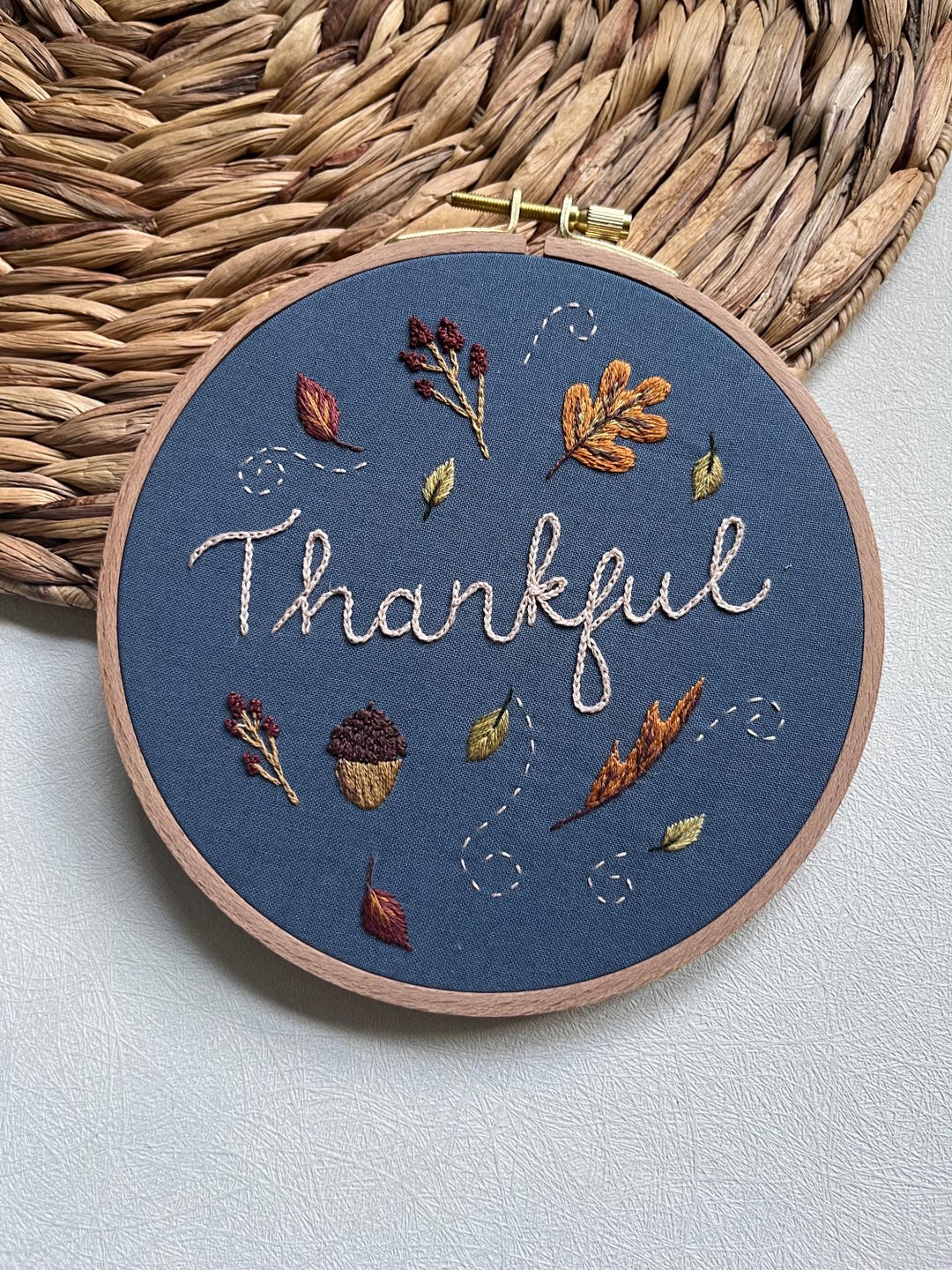 PDF Thankful Pattern | PDF Download | Fall Embroidery - Etsy