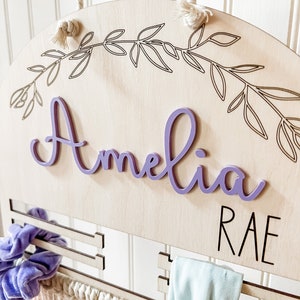 Personalized Hair Bow Organizer, Bow Holder Nursery Decor, Wall Hanging ...