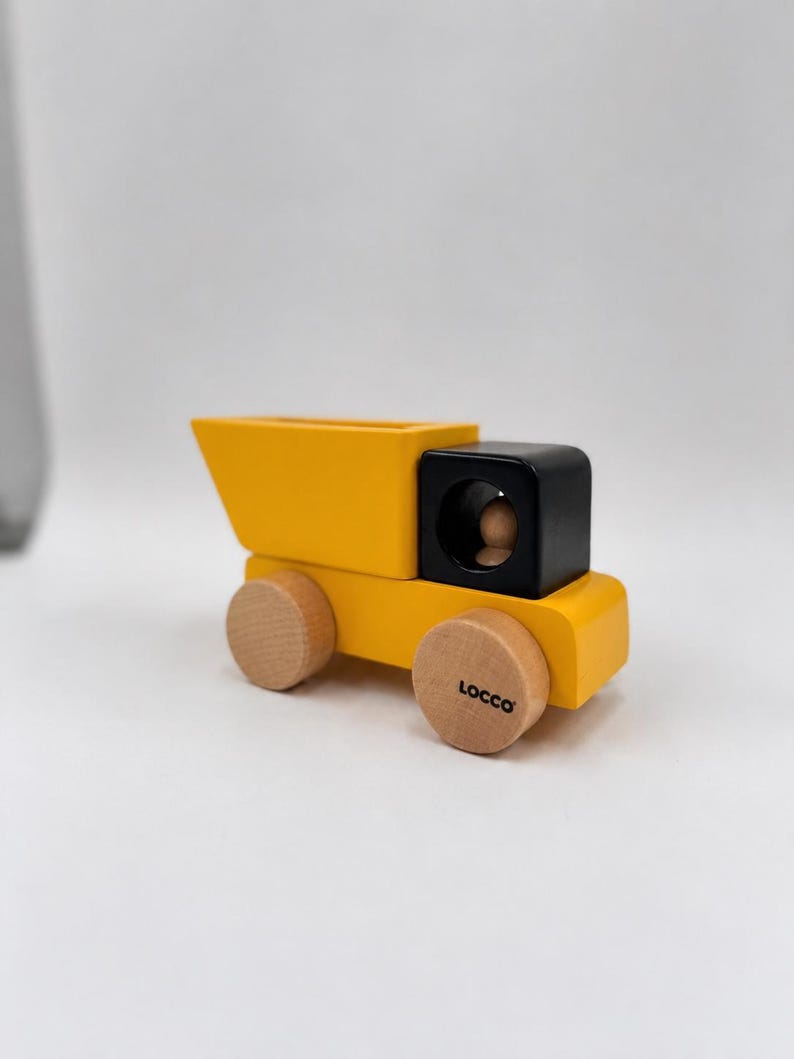 Handmade Wooden Dump Truck Toy, Montessori Waldorf Toddler Vehicle, Eco ...