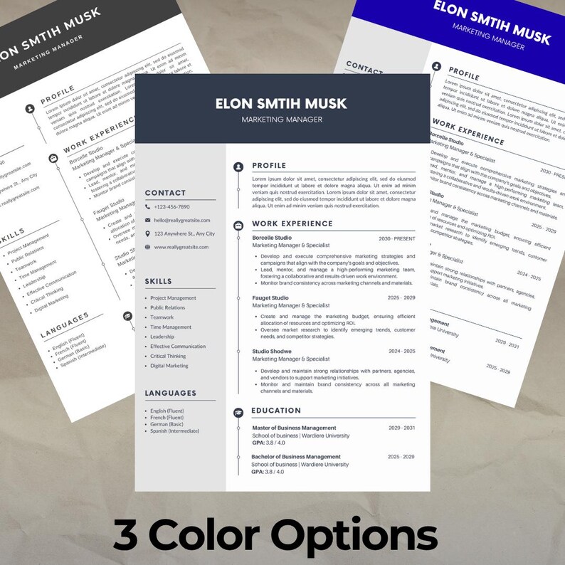 Modern Resume Template | Editable Canva CV + Cover Letter ...