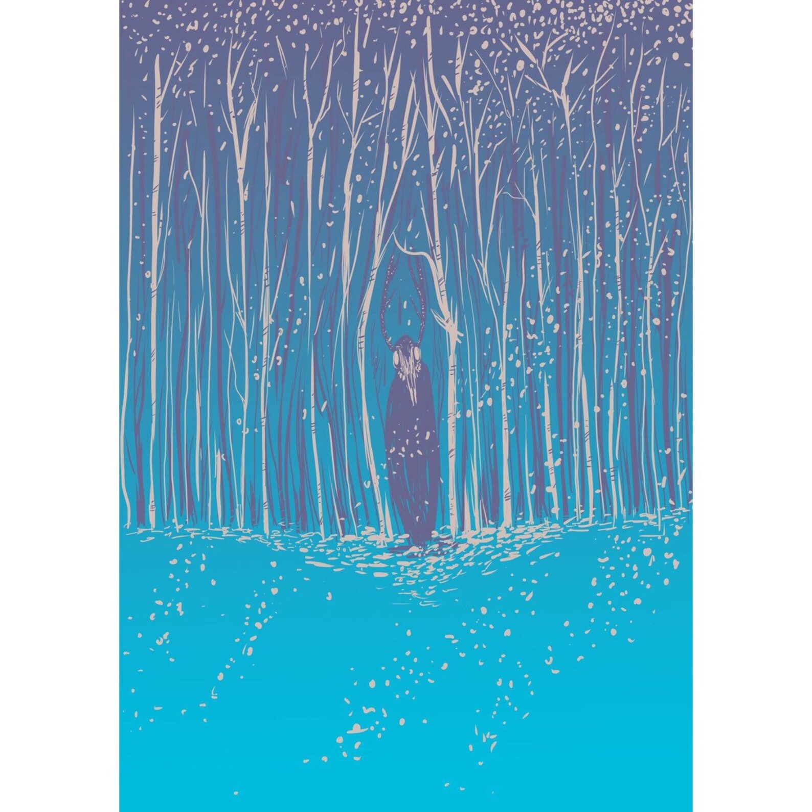 Wendigo in Snow A5 8.3x5.8 Inches Art Print Cryptid | Etsy